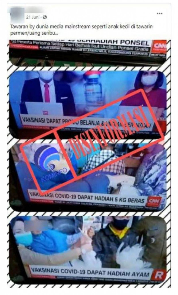 [DISINFORMASI] CNN Indonesia Menawarkan Hadiah agar Warga Bersedia Divaksin | Infohoax Badung